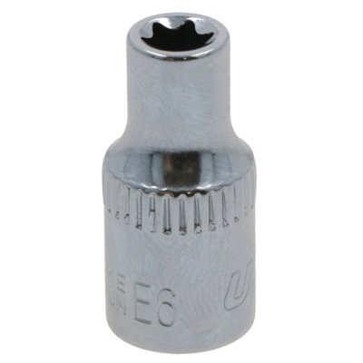 E6 Female Torx Socket Star Bit 1/4" Drive Standard External Chrome Vanadium