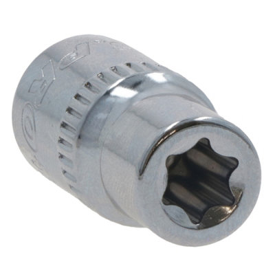 E7 Female Torx Socket Star Bit 1/4" Drive Standard External Chrome Vanadium