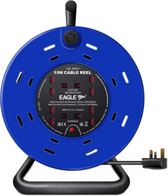 Eagle 4 x UK Plug Socket Extension Reel with A Frame Metal Holder ...