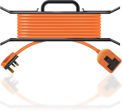 Eagle Single UK Plug to Socket Power Extension Lead Cable with H Frame ...