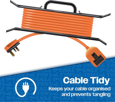 Eagle Single UK Plug to Socket Power Extension Lead Cable with H Frame ...
