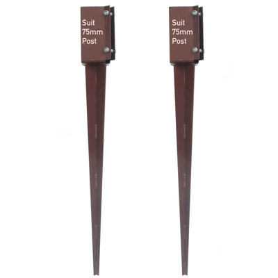 EAI - 75x600mm Fence Post Spike Anchor Bracket Holder Support Red Oxide ...