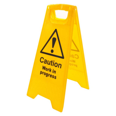 EAI - A-Board Caution Work in Progress 620x290mm | DIY at B&Q