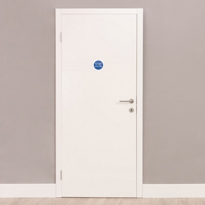 EAI - Automatic Fire Door Keep Clear 100x100mm Self Adh Vinyl Pair