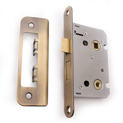 EAI Bathroom Lock 65mm / 44mm Backset ANTIQUE BRASS for Wooden ...