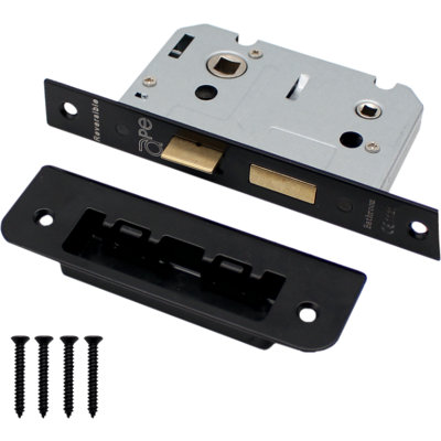 EAI Bathroom Lock 80mm / 57mm Backset BLACK for Internal Wooden ...