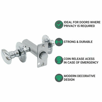 EAI - Bathroom Oval Thumb Turn & Release c/w Mortice Rack Bolt ...