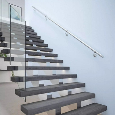 EAI - Complete Stair Handrail Kit - Interior Use - 3600mm - Polished Chrome