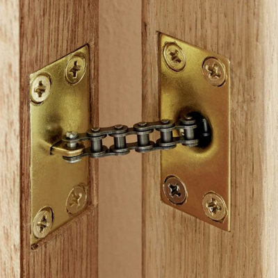 EAI Concealed Chain Door Closer Adjustable Spring Brass Square Forend