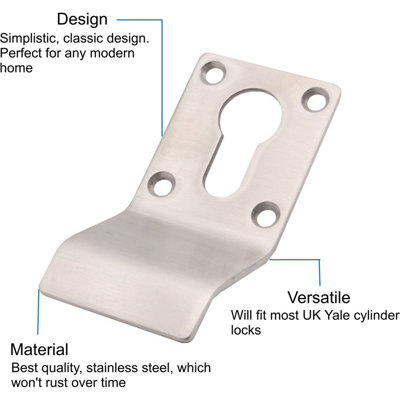 EAI - Cylinder Pull Finger Latch Euro Profile - Satin Stainless Steel ...