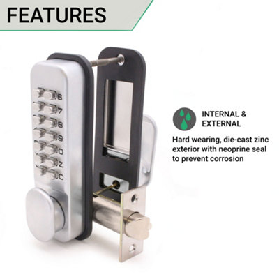 EAI Digital Code Lock Push Button Mechanical Quick Code Change Feature ...