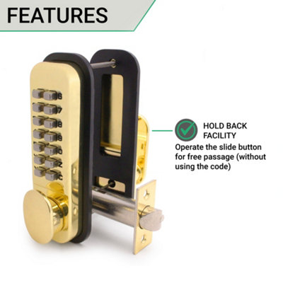 EAI Digital Push Button Code Lock Paddle Handle Hold Back Commercial ...