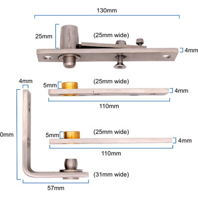 EAI - Double Action Pivot Door Set - 80kg Centre Pivot Hinge - Satin ...