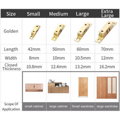 EAI - Double Ball Catch Brass PACK of 2 60mm Cupboard Wardrobe Catch
