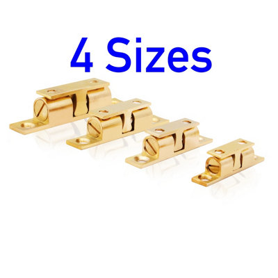 EAI - Double Ball Catch Brass PACK of 2 60mm Cupboard Wardrobe Catch