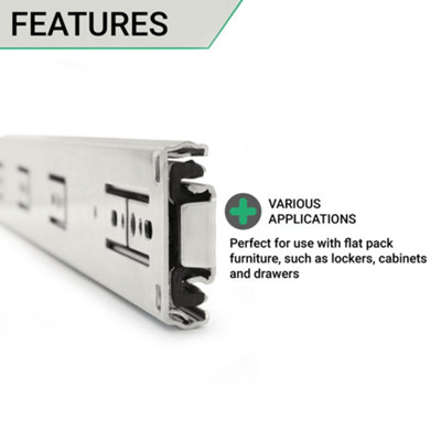 Shop EAI Drawer Runner Double Full Extention Runners 45x12.7mm Smooth ...