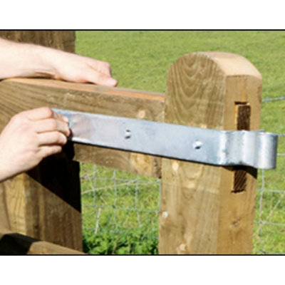 EAI - Field Gate Hinge Set Double Strap Adjustable Hook On Plate - (24 ...