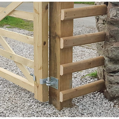 EAI - Field Gate Hinge Set Double Strap Adjustable Hook On Plate - (24 ...