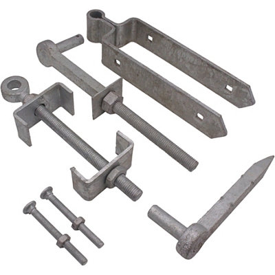 EAI - Field Gate Hinge Set Double Strap Adjustable Hook to Drive - (12 ...