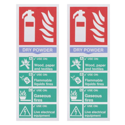 EAI - First Extinguisher Sign Dry Powder 75x200mm Self Adh Semi Rigid ...