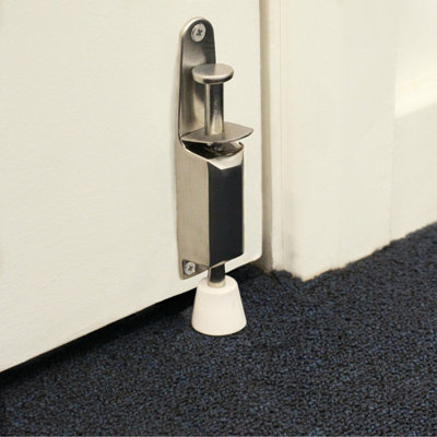 EAI - Foot Operated Door Holder Hold Open Back - 120mm - Satin