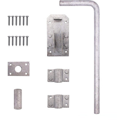 EAI - Gate Bolt Garage Drop Down Bolt with Fixings - 450mm 18 inch ...