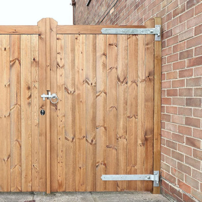 EAI - GATE HINGES HOOK BAND CRANKED GATE GARAGE SET HINGE SET - 250MM ...