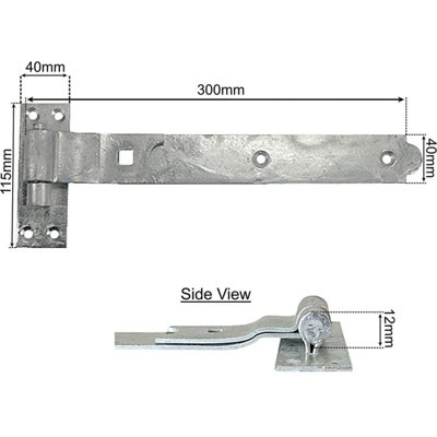 EAI - Gate Hinges Hook Band Cranked Gate Garage Set Hinge Set - 300mm ...