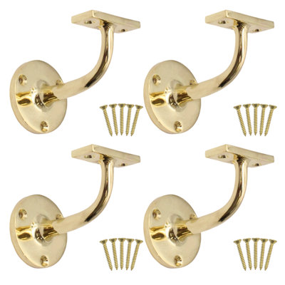 EAI - Handrail Bracket - 64mm - Polished Brass - Pack of 4 | DIY at B&Q
