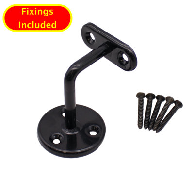Buy EAI Handrail Bracket Black Pack 4 Banister Brackets Stair Banister ...