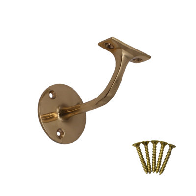 EAI Handrail Bracket Polished Brass Pack 4 Banister Brackets Stair ...