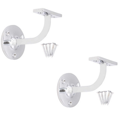 EAI Handrail Bracket Polished Chrome Pack 2 Banister Brackets Stair ...