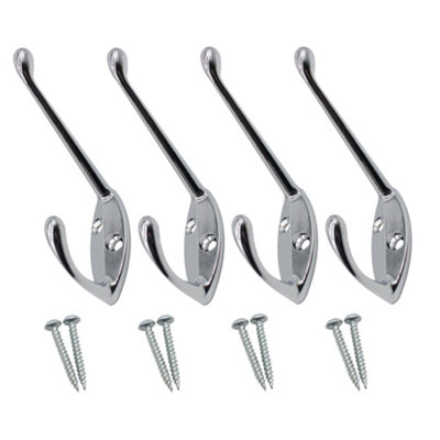 EAI - Hat and Coat Hook - 60mm - Polished Chrome - Pack of 4 | DIY at B&Q