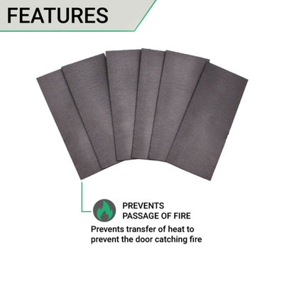 EAI - Intumescent Hinge Pads Pack of 6 - 102x44x0.8mm Suit 102x102mm ...
