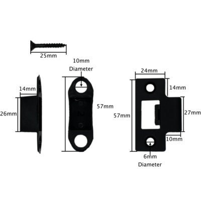 EAI - Latch Strike Plate Keep for Door Frame Suit Tubular Latch with ...