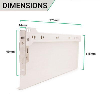 EAI - Metal Drawer Box System Pack 30kg H118 x L270mm Ext 75% Cream ...