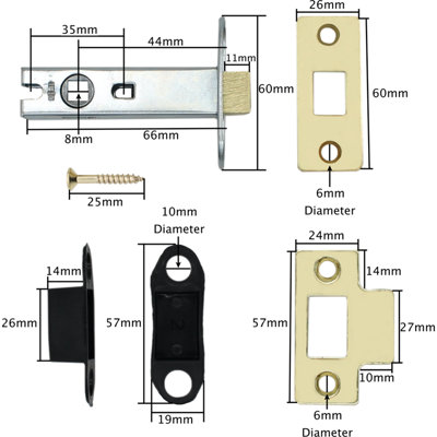 EAI - Mortice Tubular Door Latch Quality Bolt Through Type With Smart ...