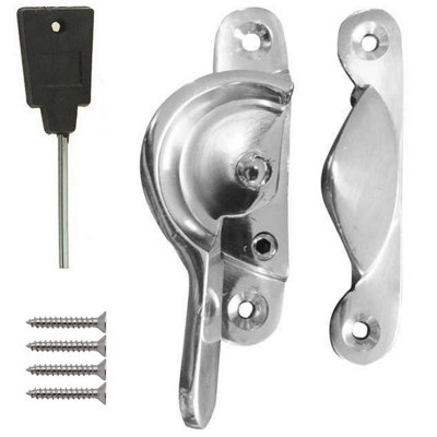 EAI Narrow Locking Fitch Sash Fastener - 64mm - Polished Chrome | DIY ...