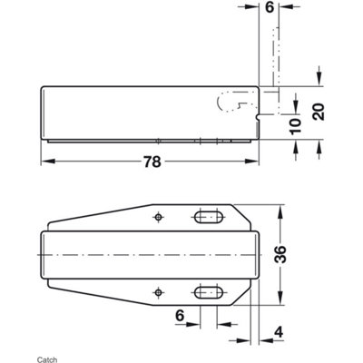 EAI Original Auto Loft Catch Touch / Press to Open - 78 x 36mm - Zinc ...