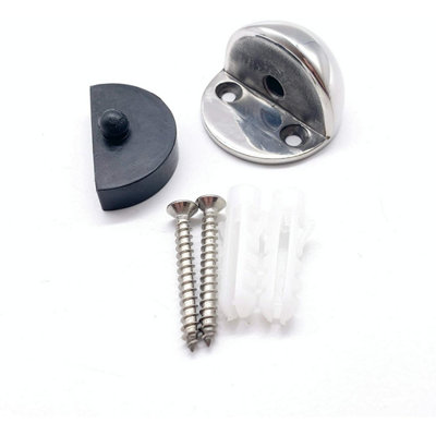 EAI - Oval Door Stop - Concealed Fixing - 45mm - Polished Stainless Steel