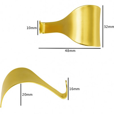 EAI Picture Hooks Moulding Dado Rail Pack of 10 Brass Plated, 48x32mm ...