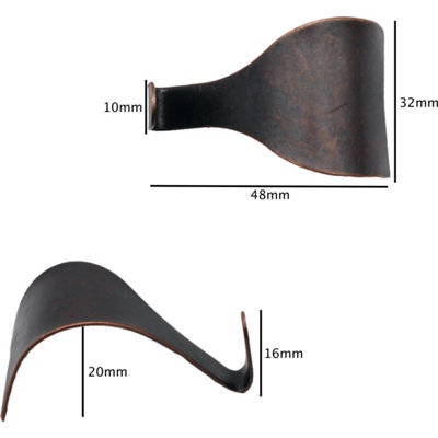 EAI Picture Hooks Moulding Dado Rail Pack of 10 Bronze 48x32mm Easy No ...