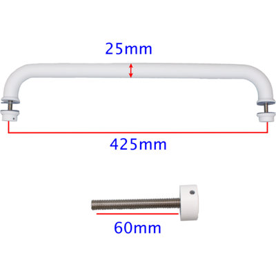 EAI - Pull Handle - Bolt Fixed - 425x25mm - White