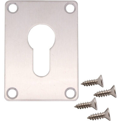 EAI - Repair Escutcheon - Euro - 65x47x1.2mm - Satin Stainless | DIY at B&Q
