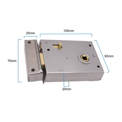 EAI Rim Latch Snib Lock Satin Chrome Surface Mounted Lock for Bathrooms ...