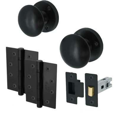 EAI - Round Latch Knob Kit - Matt Black - Knob 55mm - Latch 76mm ...