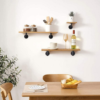 EAI Rustic Pipe Shelf Brackets Cast Iron - Pair / 2 Industrial Brackets ...