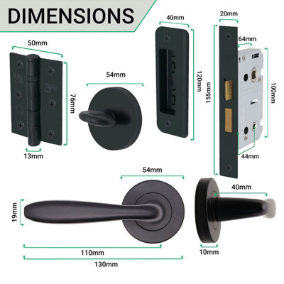 EAI - Sassari Lever on Rose Handle Bathroom Kit / Pack - 64mm Bathroom ...