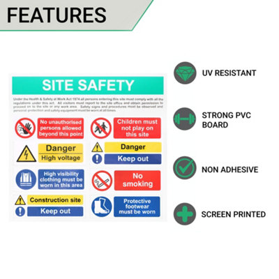 EAI - Site Safety Sign Build Own Composite Kit 650 x 650mm with 12 signs