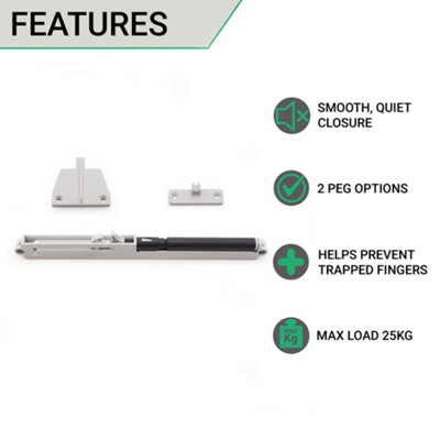 EAI Soft Close Drawer Damper 25kg Force for Wood or Metal Drawers